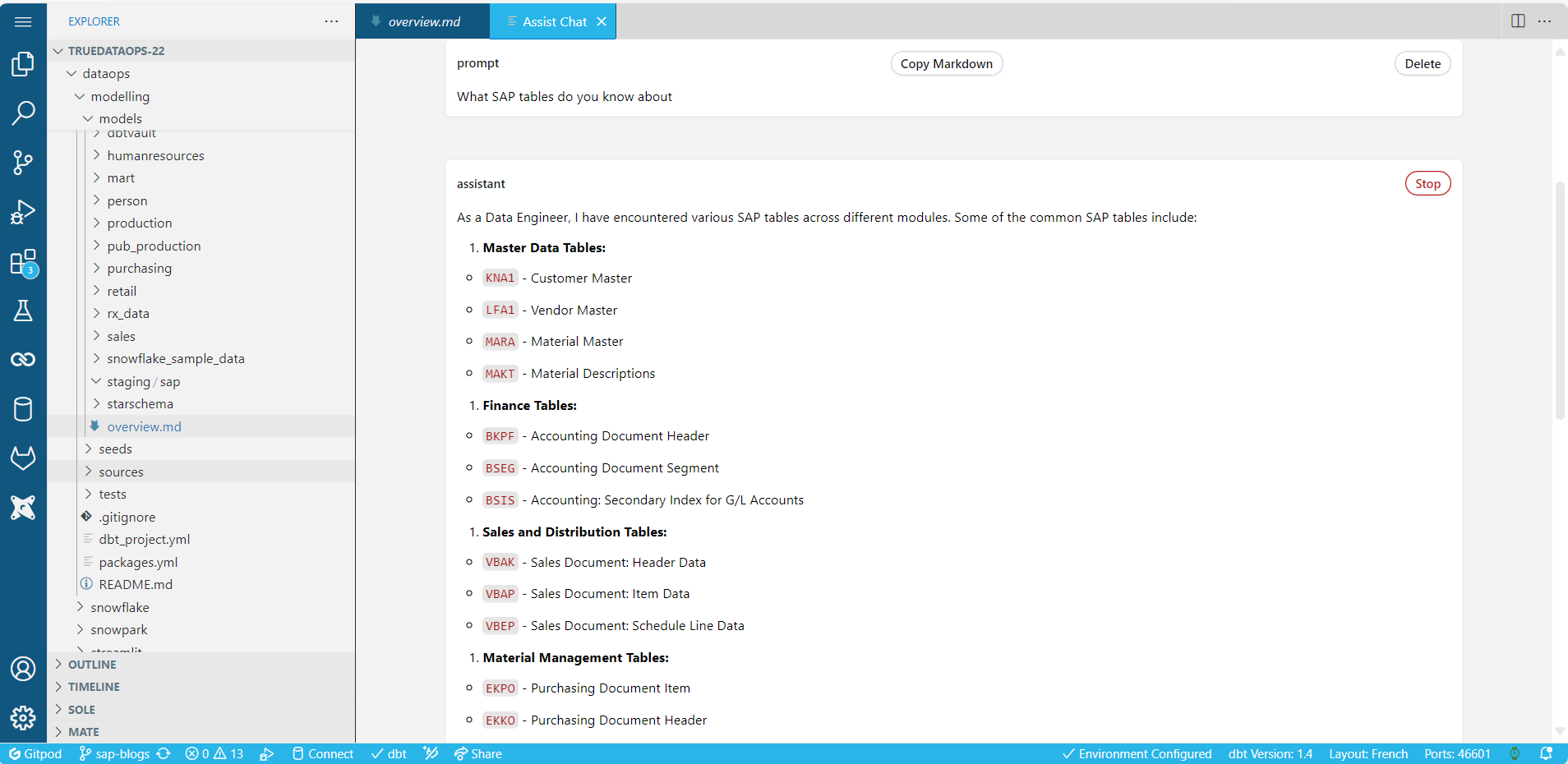 Building SAP Data Tables in Snowflake made simple with DataOps Assist